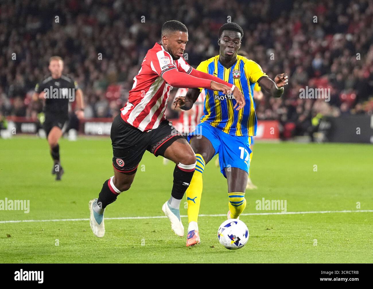 Sheffield United's Tyrese Campbell (left) gets past Southampton's ...