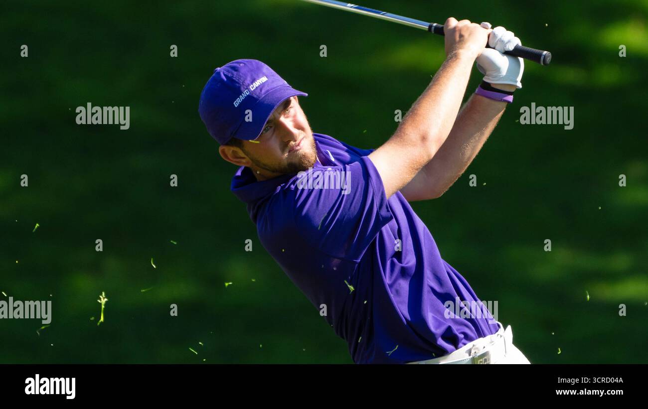 Grand Canyon's Matthew Diehl hits the ball from the fairway during an ...