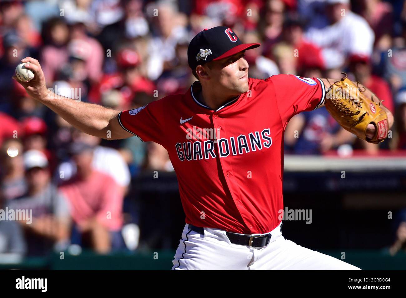 Cleveland Guardians pitcher Cade Smith throws in the ninth inning of ...