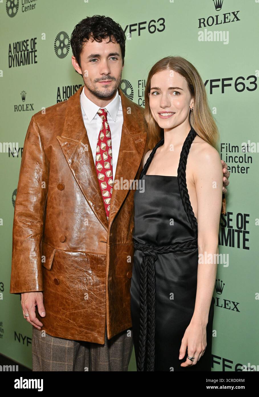 Jonah Hauer-King, left, and Willa Fitzgerald attend the premiere of "A ...