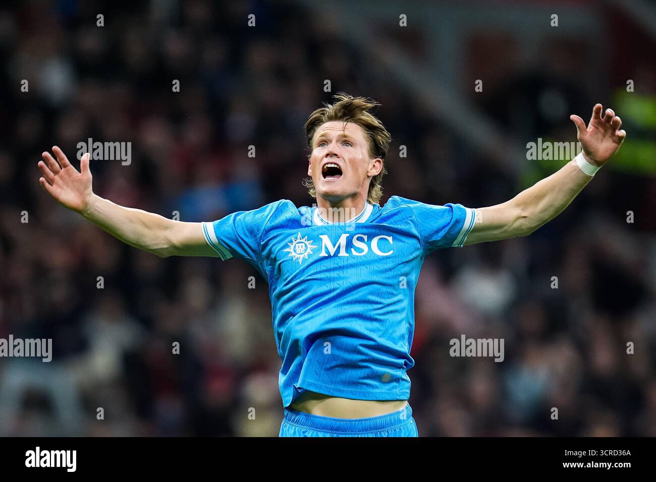 Milano, Italy. 28th Sep, 2025. Scott McTominay of SSC Napoli reacts ...