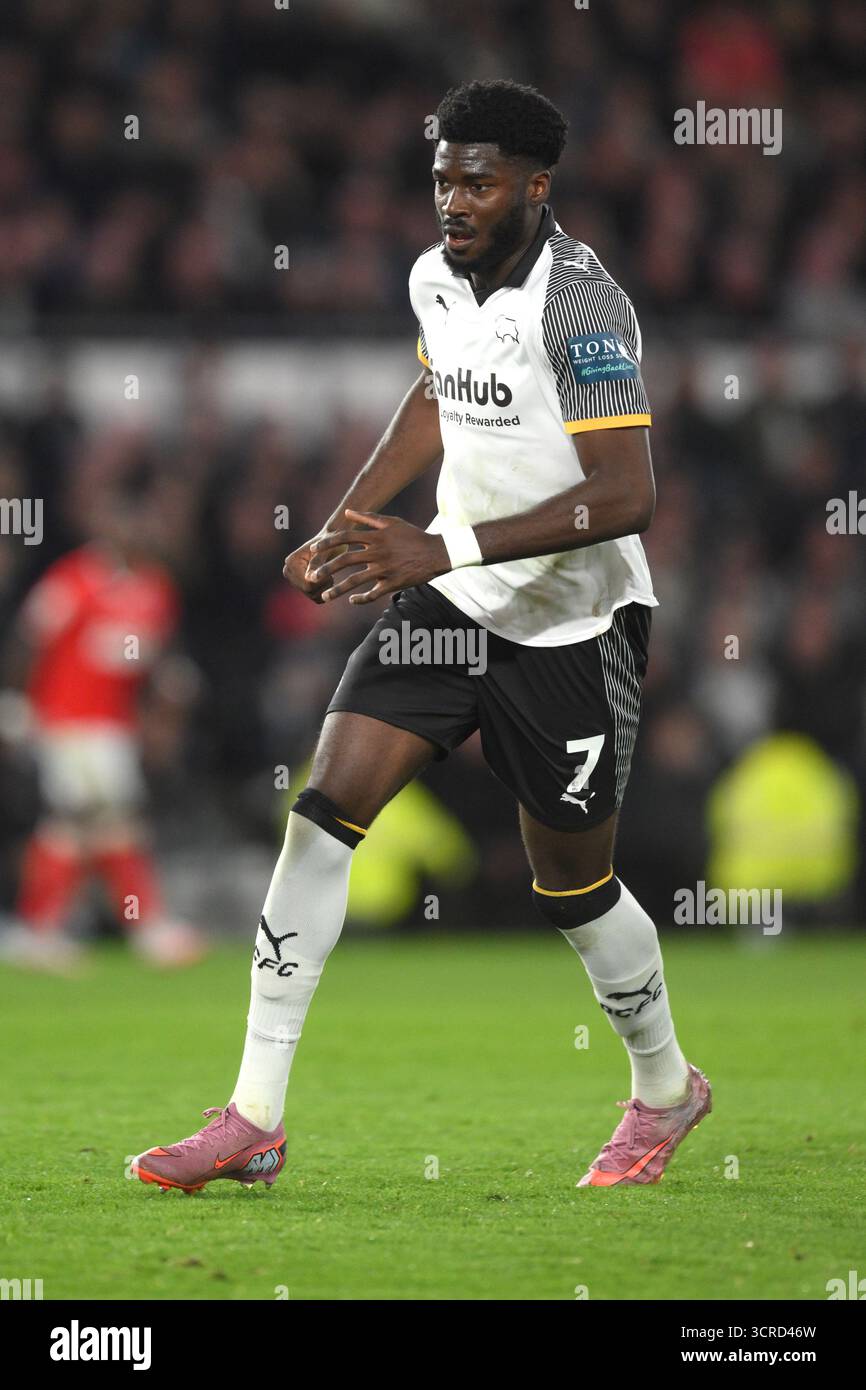 Derby County's Patrick Agyemang during the Sky Bet Championship match ...