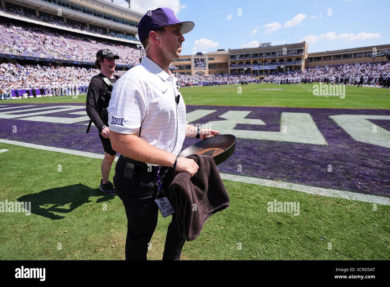 Winn Walker with TCU athletics carries the The Skillet near the end of ...