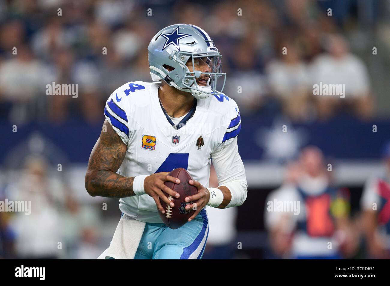 Dallas Cowboys quarterback Dak Prescott (4) looks to pass against the ...