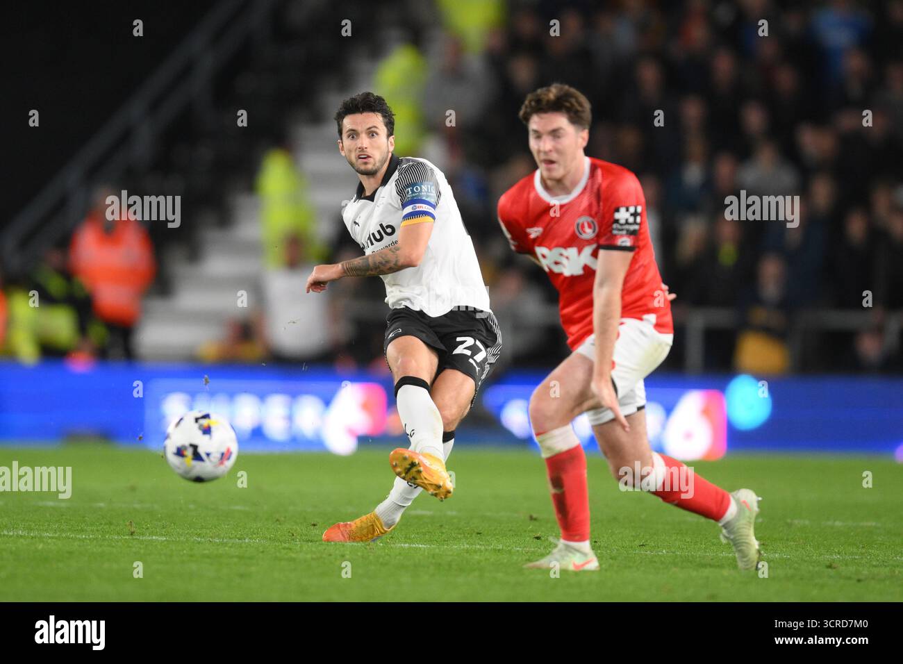 Derby County's Lewis Travis in action during the Sky Bet Championship ...