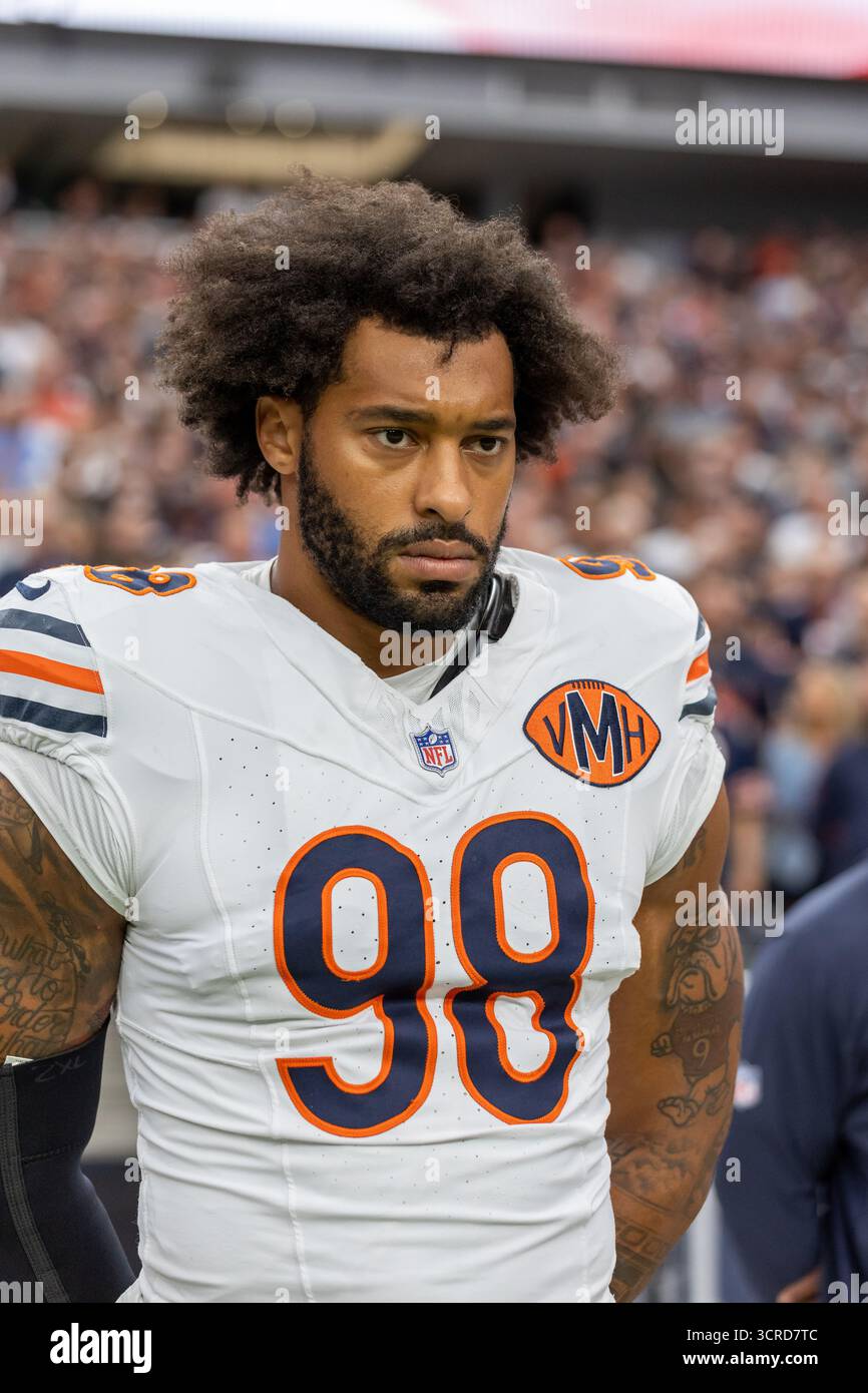 Chicago Bears defensive lineman Montez Sweat (98) stands for the ...