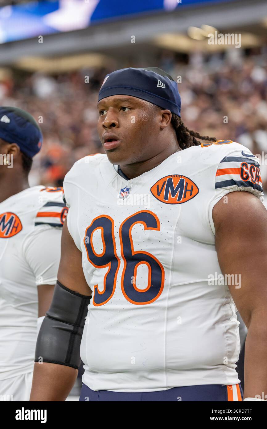 Chicago Bears defensive lineman Jonathan Ford (96) stands for the ...