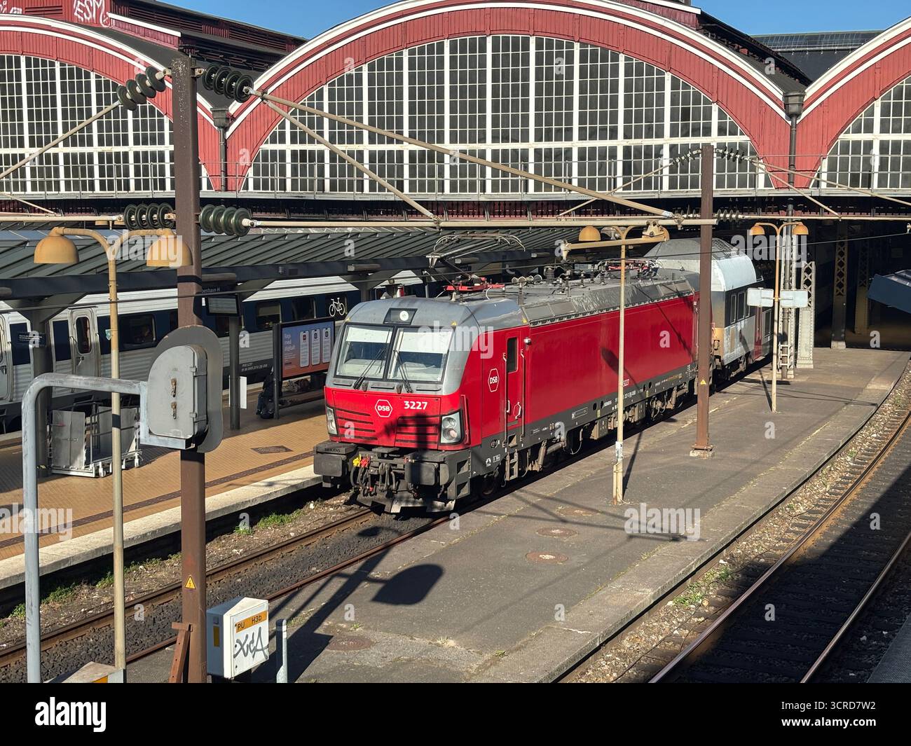 DSB passenger train stands ready at Copenhagen Central Station in ...