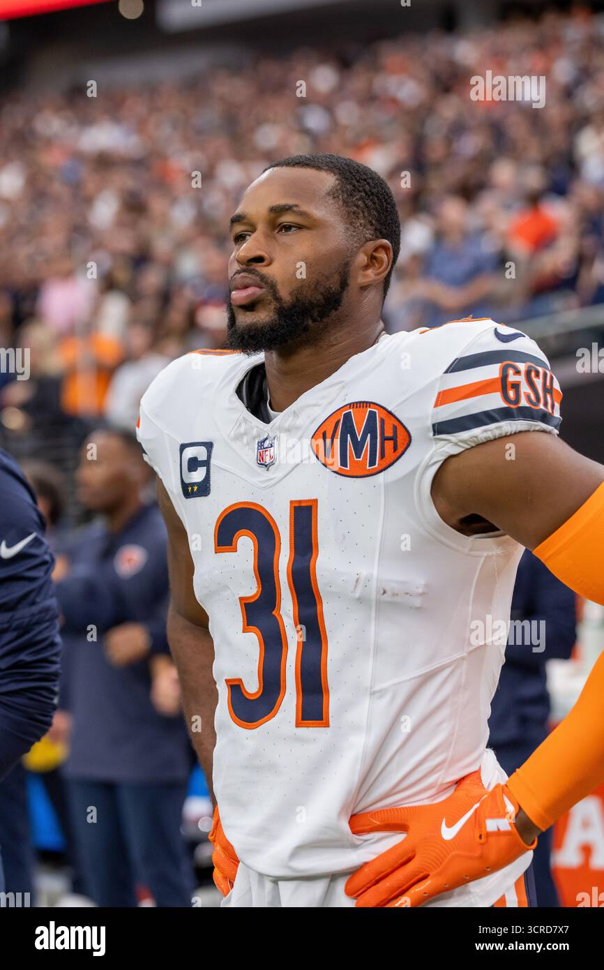 Chicago Bears safety Kevin Byard III (31) stands for the national ...