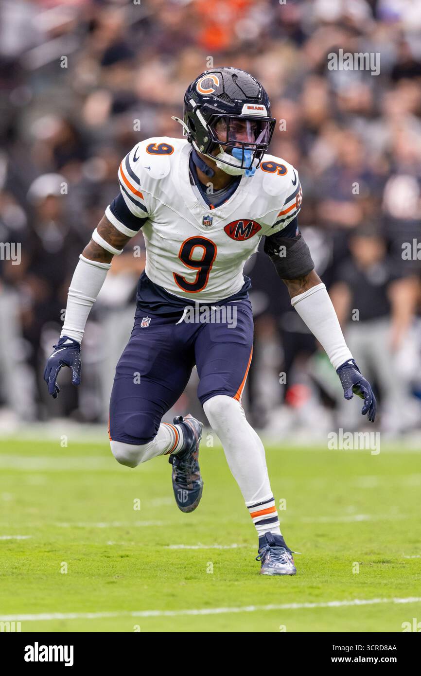 Chicago Bears safety Jaquan Brisker (9) against the Las Vegas Raiders ...