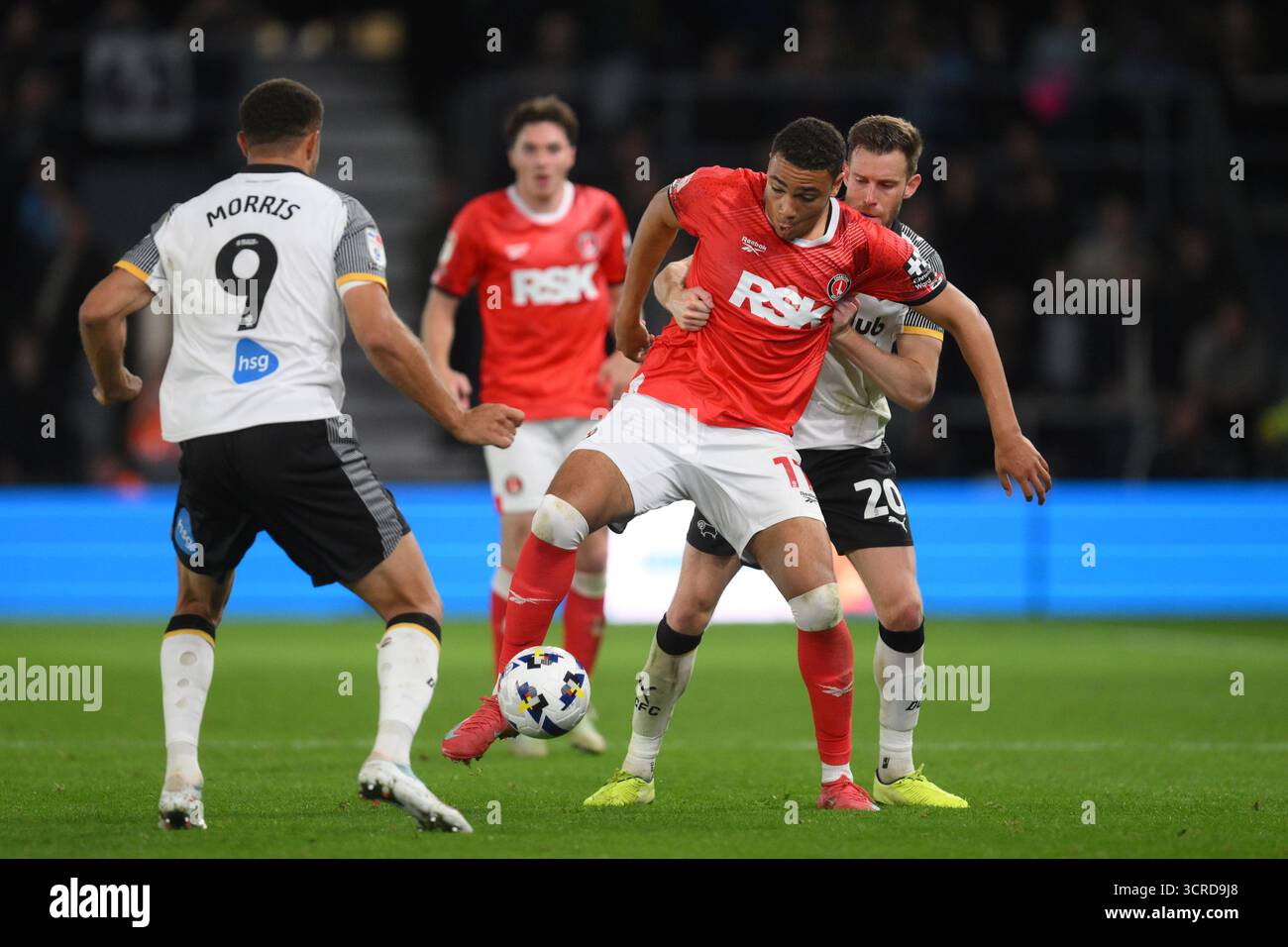 Charlton Athletic's Miles Leaburn and Derby County's Callum Elder ...