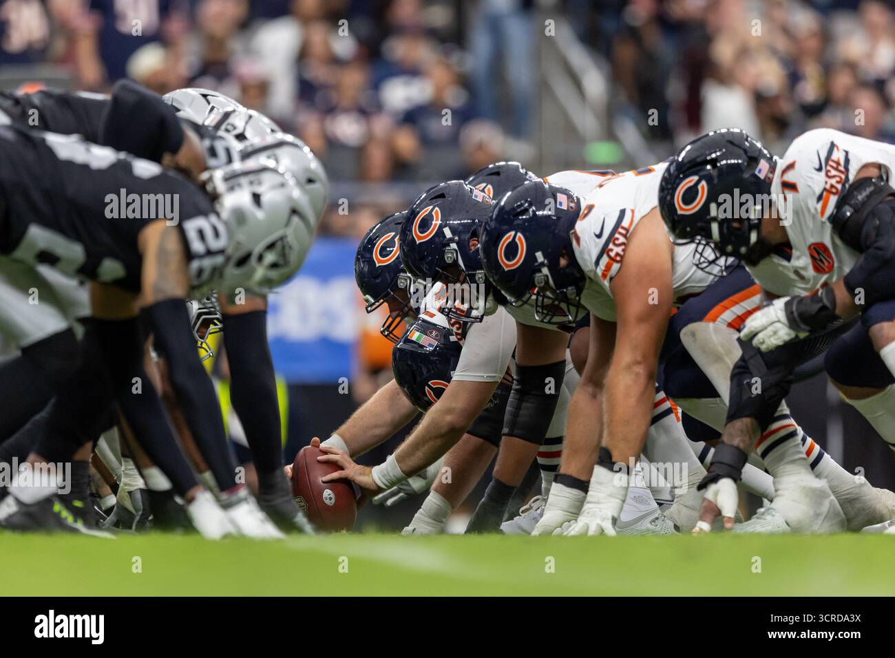 The Chicago Bears line up with long snapper Scott Daly (46) wearing an ...