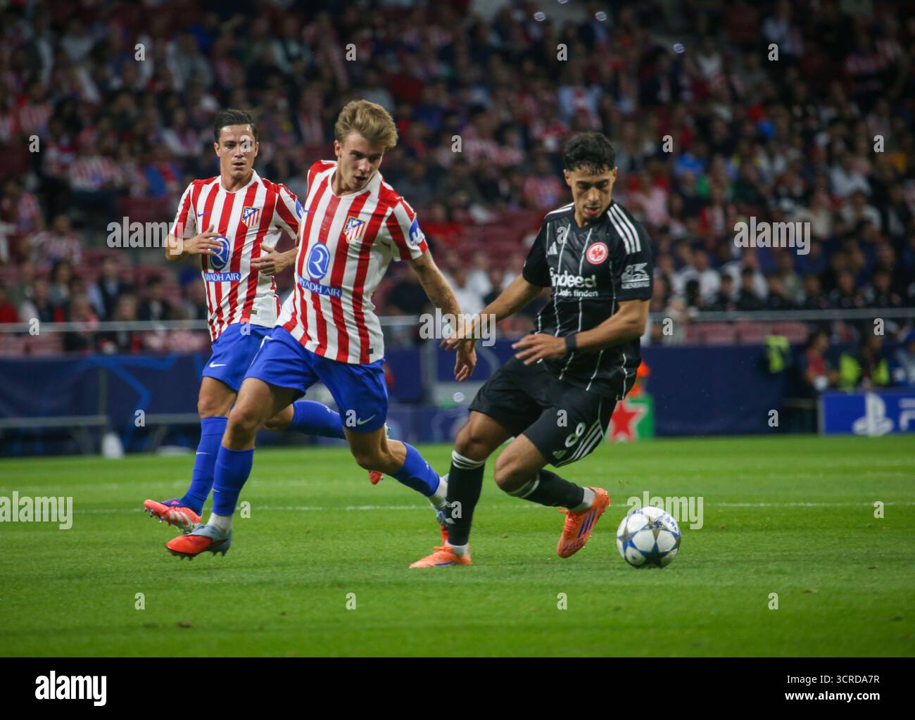 Madrid, Spain, September 30, 2025: Frankfurt's Farès Chaïbi (8, R ...
