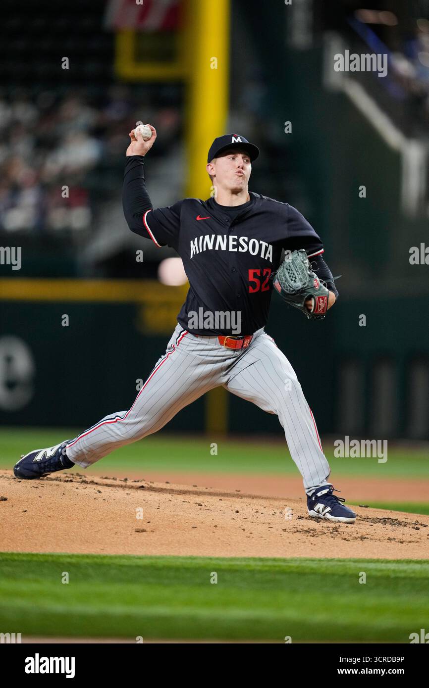Minnesota Twins starting pitcher Zebby Matthews delivers to the Texas ...