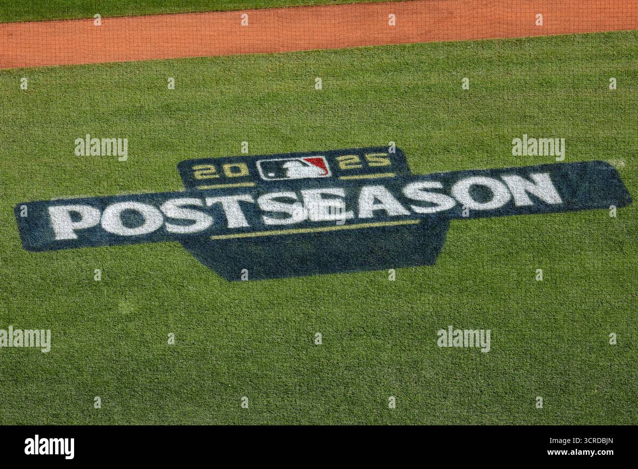 CLEVELAND, OH - SEPTEMBER 30: The MLB Postseason logo appears on the ...