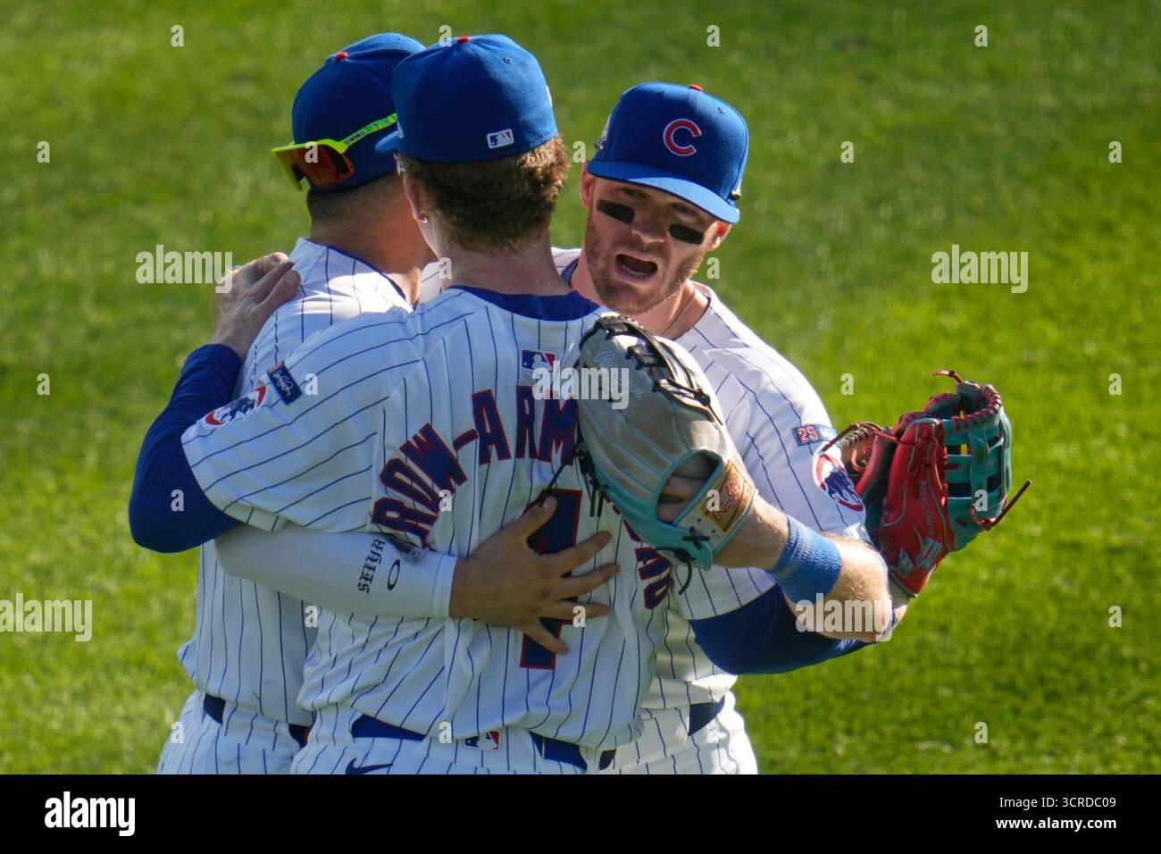 Chicago Cubs' Seiya Suzuki, Pete Crow-Armstrong and Ian Happ celebrate ...