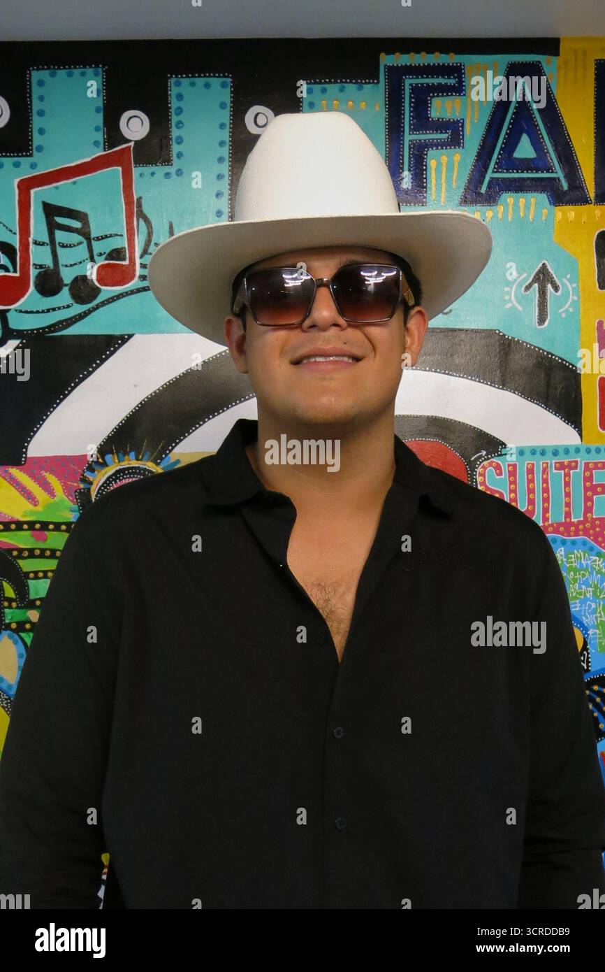 Mexican composer Roberto Luna poses for a portrait during an interview ...