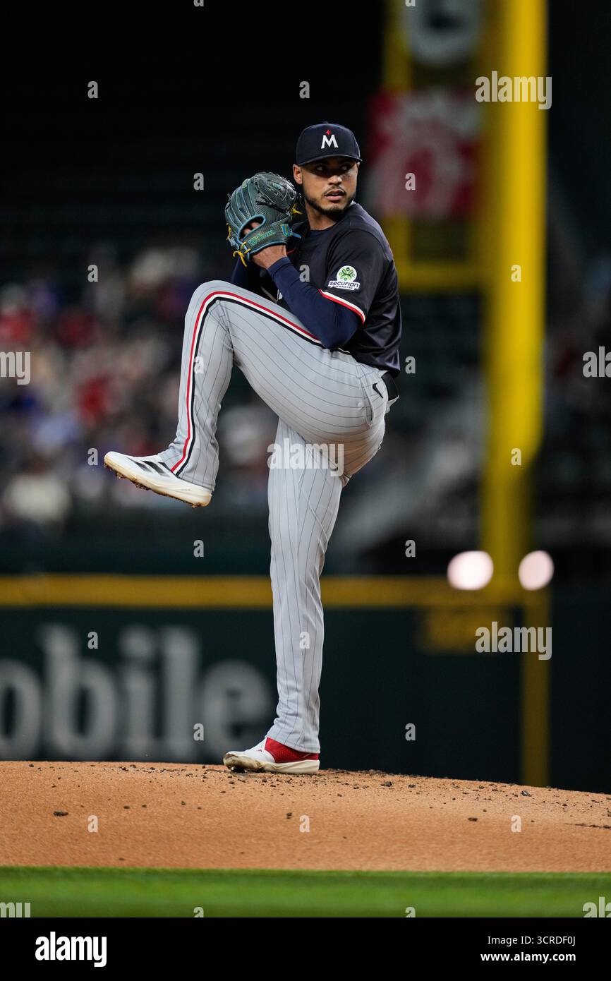 Minnesota Twins starting pitcher Taj Bradley winds up to throw to the ...