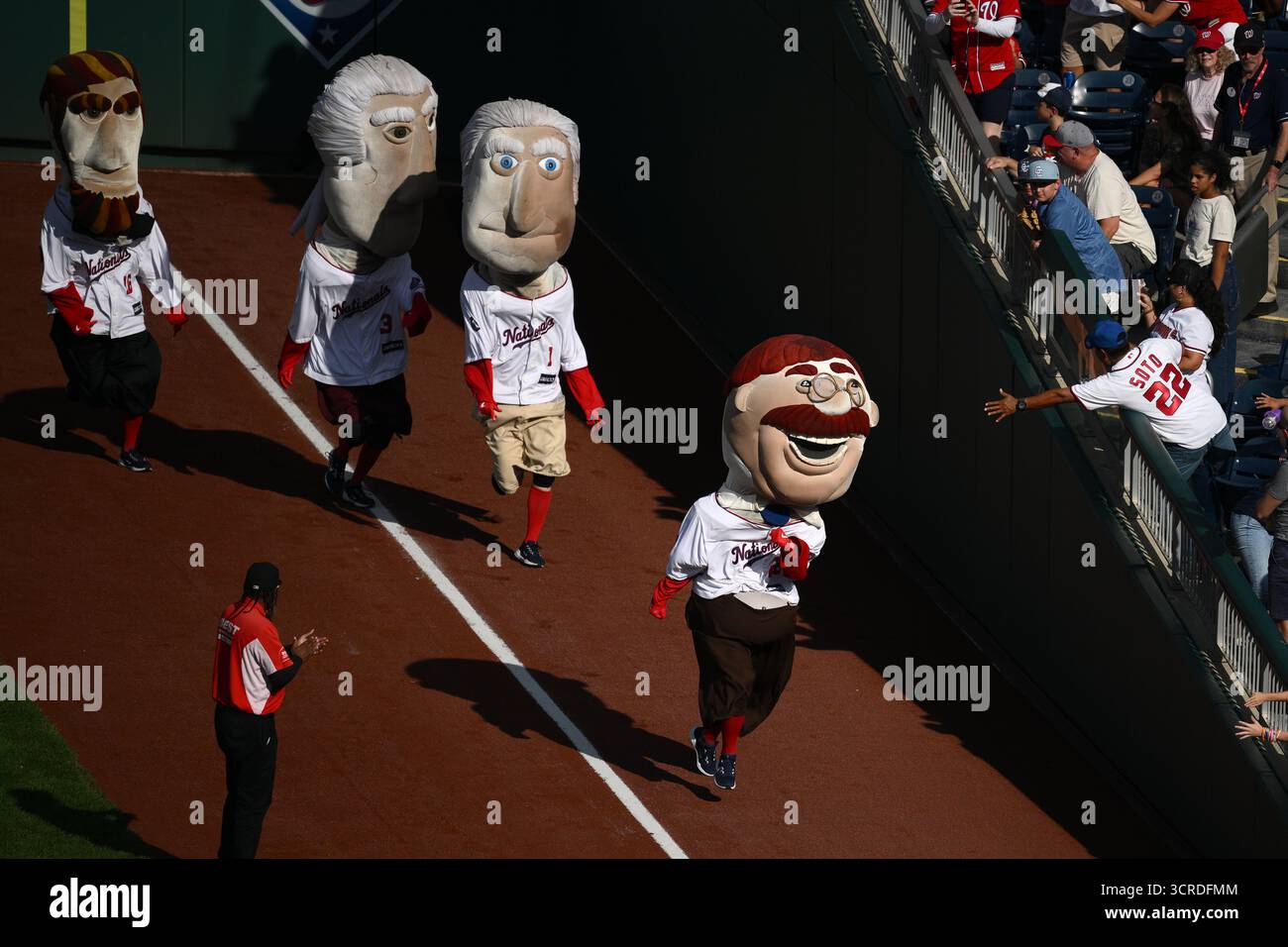 The racing presidents during a baseball game between the Washington ...