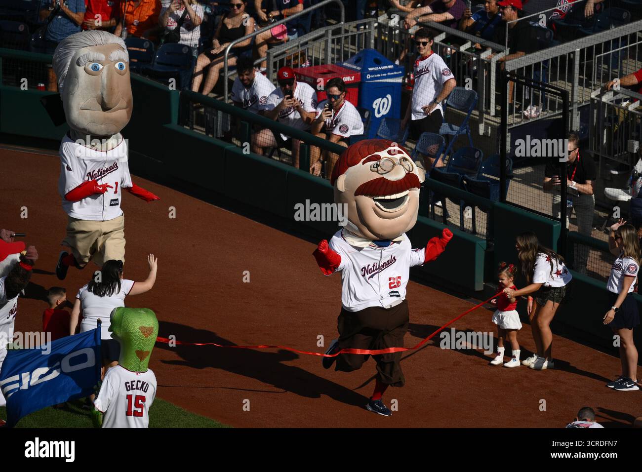 The racing presidents during a baseball game between the Washington ...