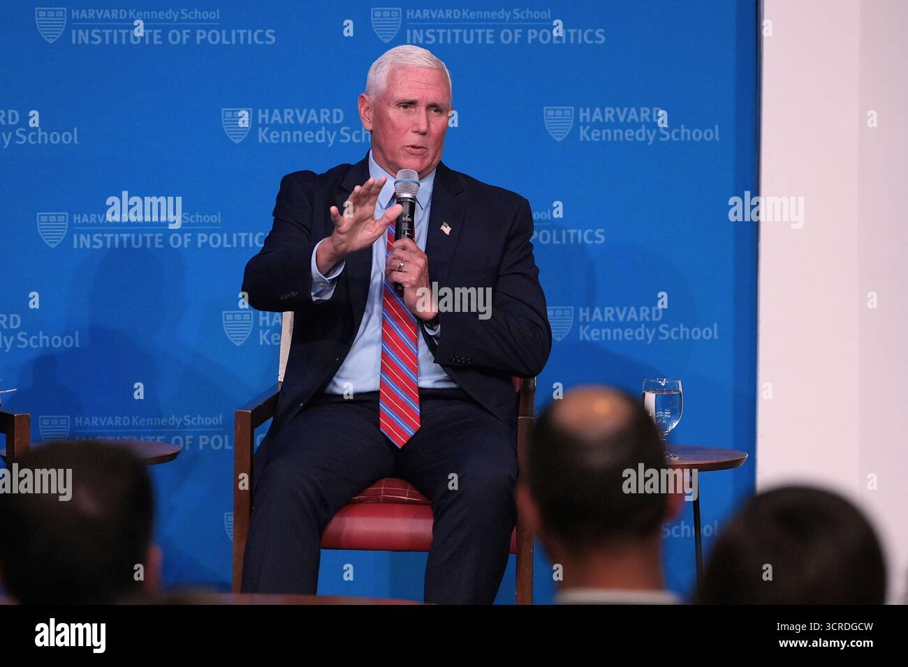 Former Vice President Mike Pence addresses a gathering at the Harvard ...