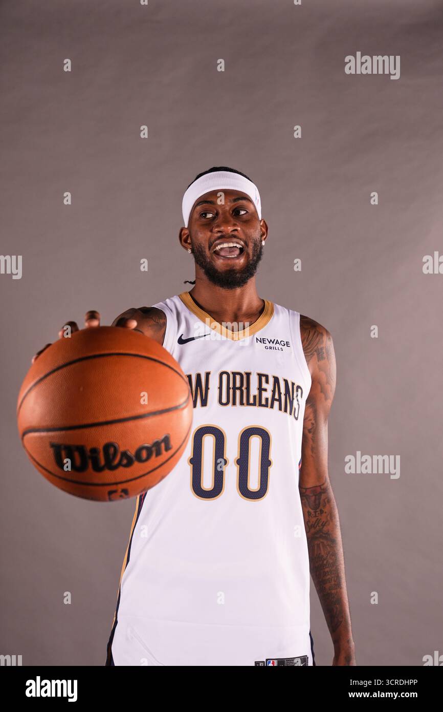 New Orleans Pelicans forward Jalen McDaniels (00) poses for a portrait ...