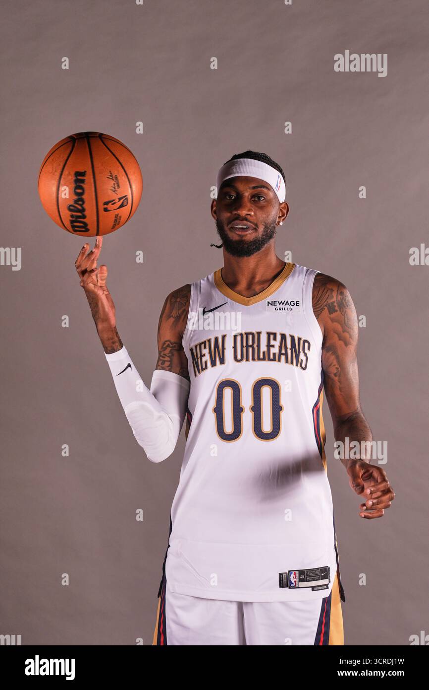 New Orleans Pelicans forward Jalen McDaniels (00) poses for a portrait ...