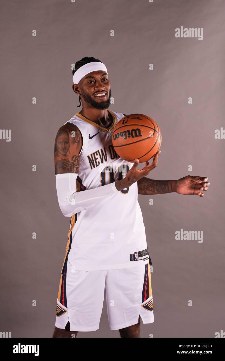New Orleans Pelicans forward Jalen McDaniels (00) poses for a portrait ...
