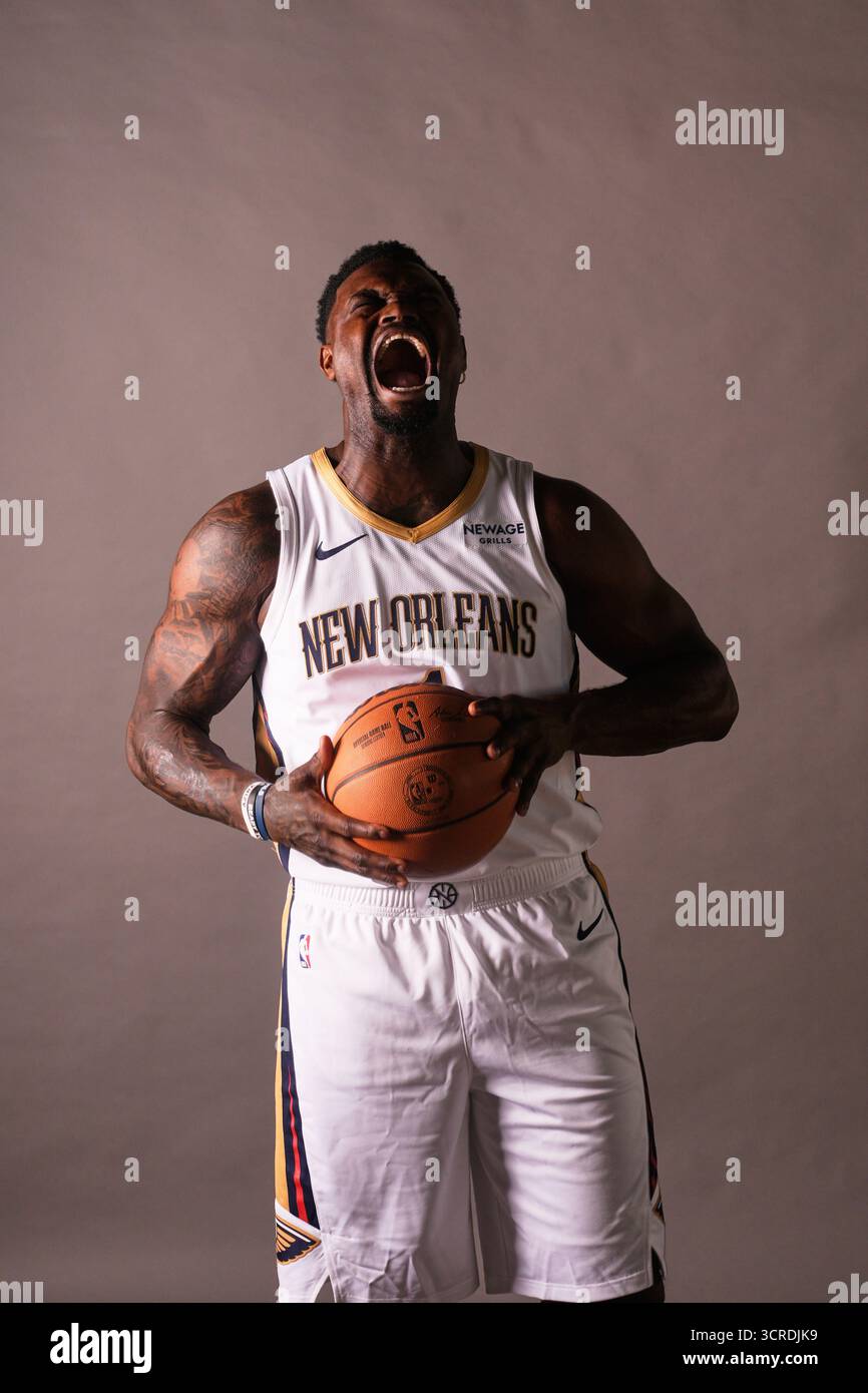 New Orleans Pelicans forward Zion Williamson (1) poses for a portrait ...