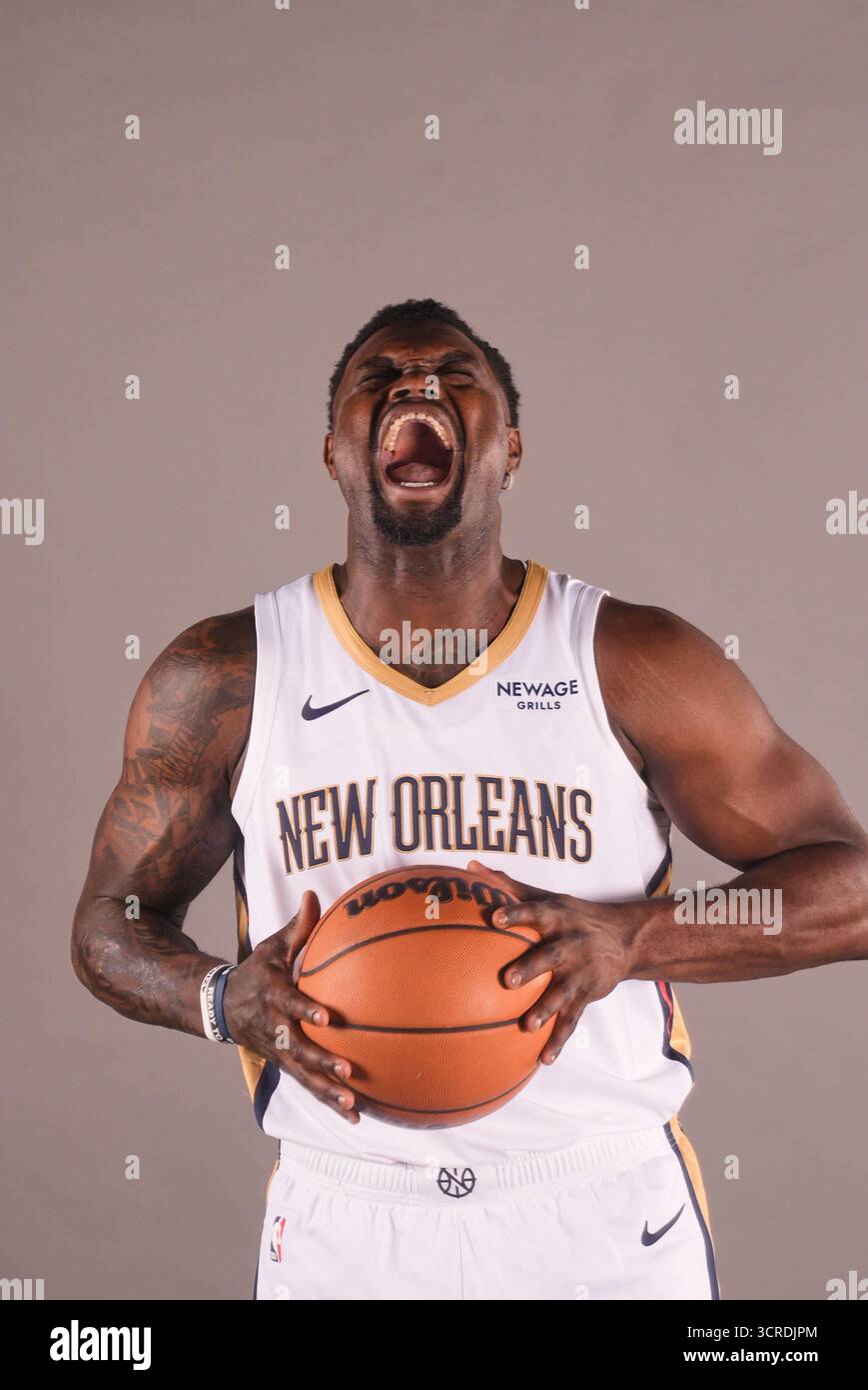 New Orleans Pelicans forward Zion Williamson (1) poses for a portrait ...