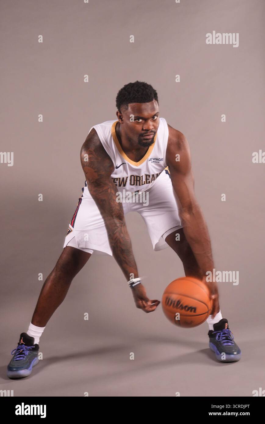 New Orleans Pelicans forward Zion Williamson (1) poses for a portrait ...