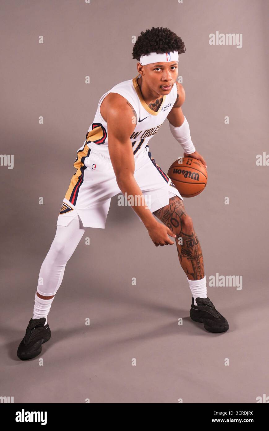 New Orleans Pelicans guard Jeremiah Fears (0) poses for a portrait ...