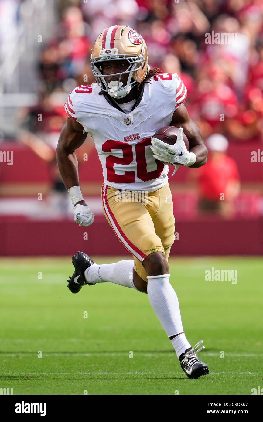 San Francisco 49ers cornerback Upton Stout runs with the ball during ...