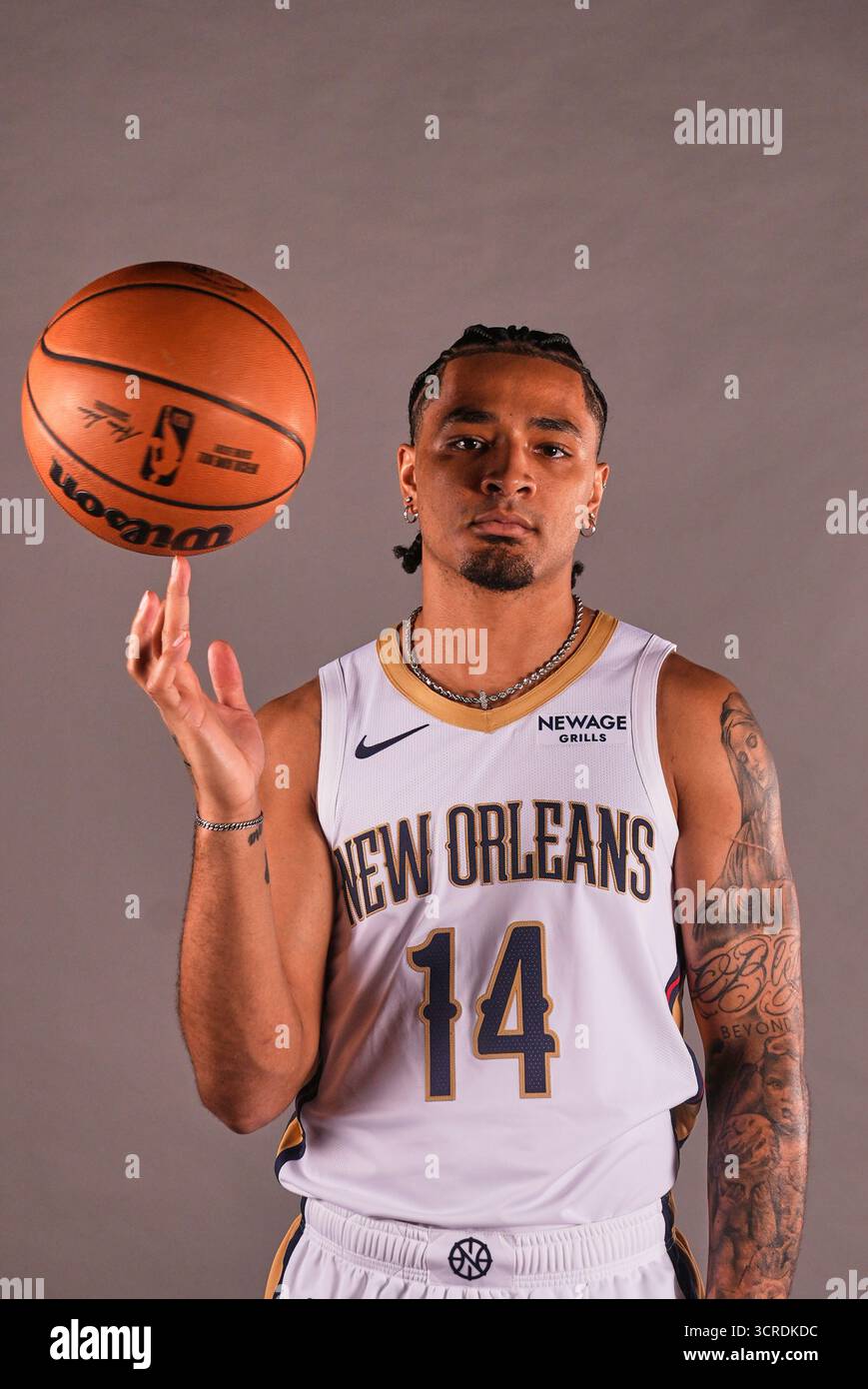 New Orleans Pelicans guard Micah Peavy (14) poses for a portrait during ...