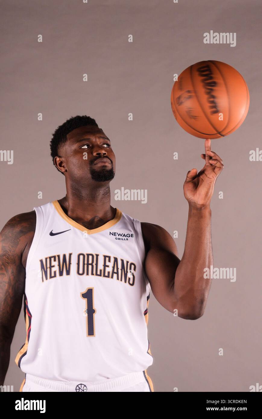 New Orleans Pelicans forward Zion Williamson poses for a photo during ...