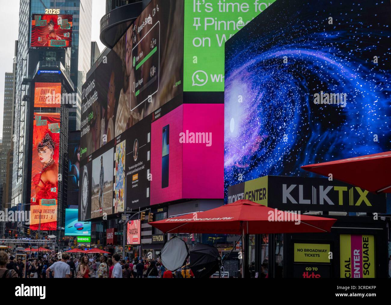Electronic billboards in Times Square announce the official release ...