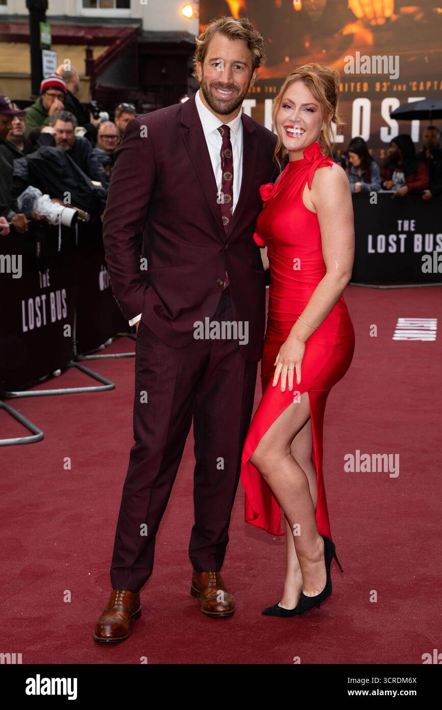 Chris Robshaw and Camilla Kerslake pose for photographers upon arrival ...