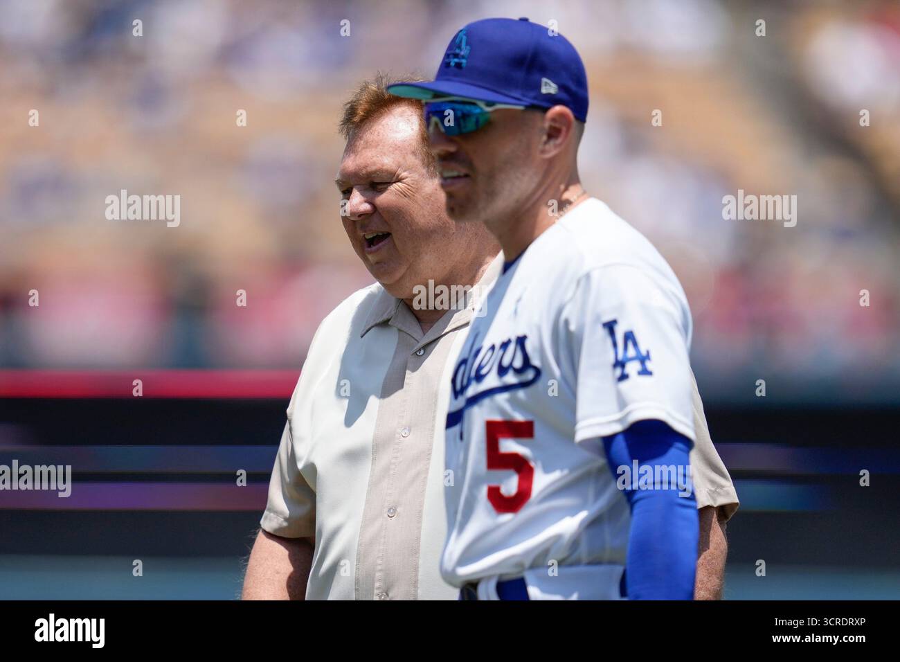FILE - Los Angeles Dodgers first baseman Freddie Freeman (5) walks with ...