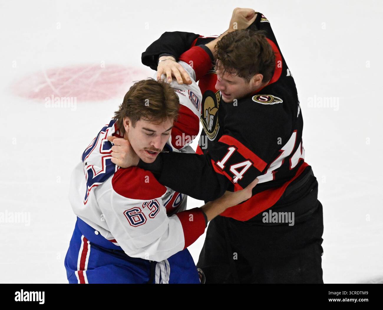 Ottawa Senators' Jan Jenik, right, and Montreal Canadiens' Florian ...