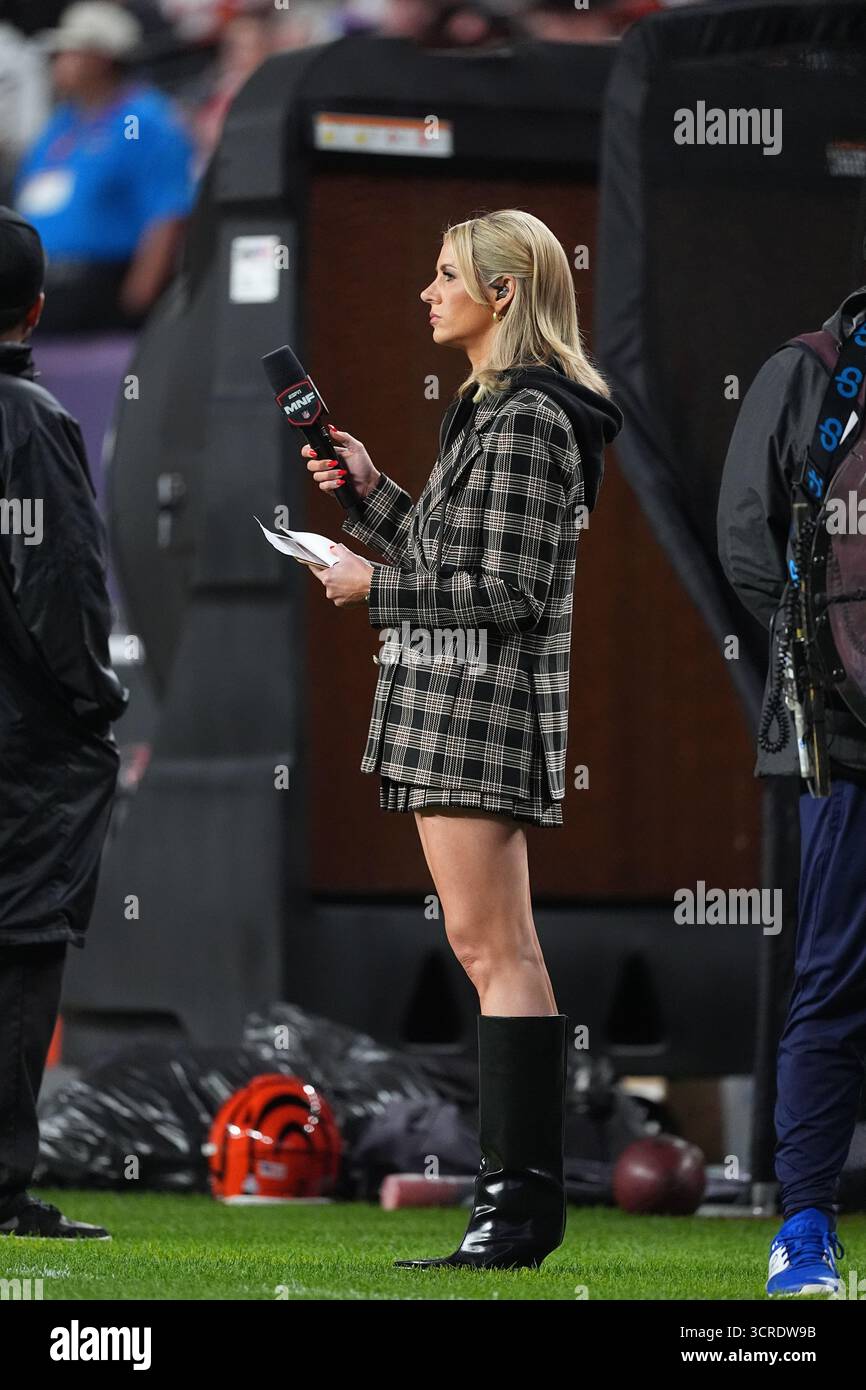 Monday Night Football sideline reporter Laura Rutledge in the second ...