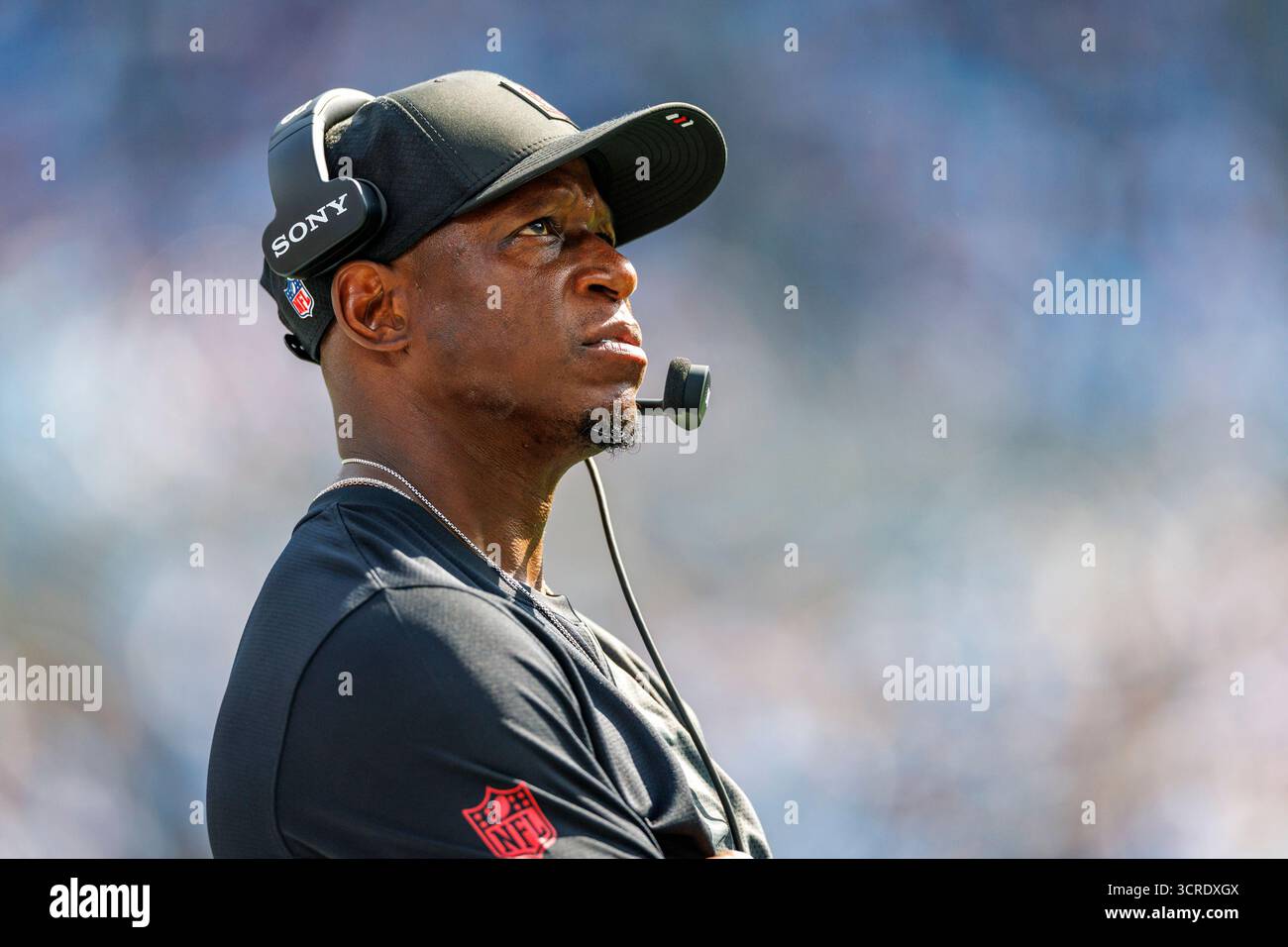 Atlanta Falcons head coach Raheem Morris looks on during an NFL ...