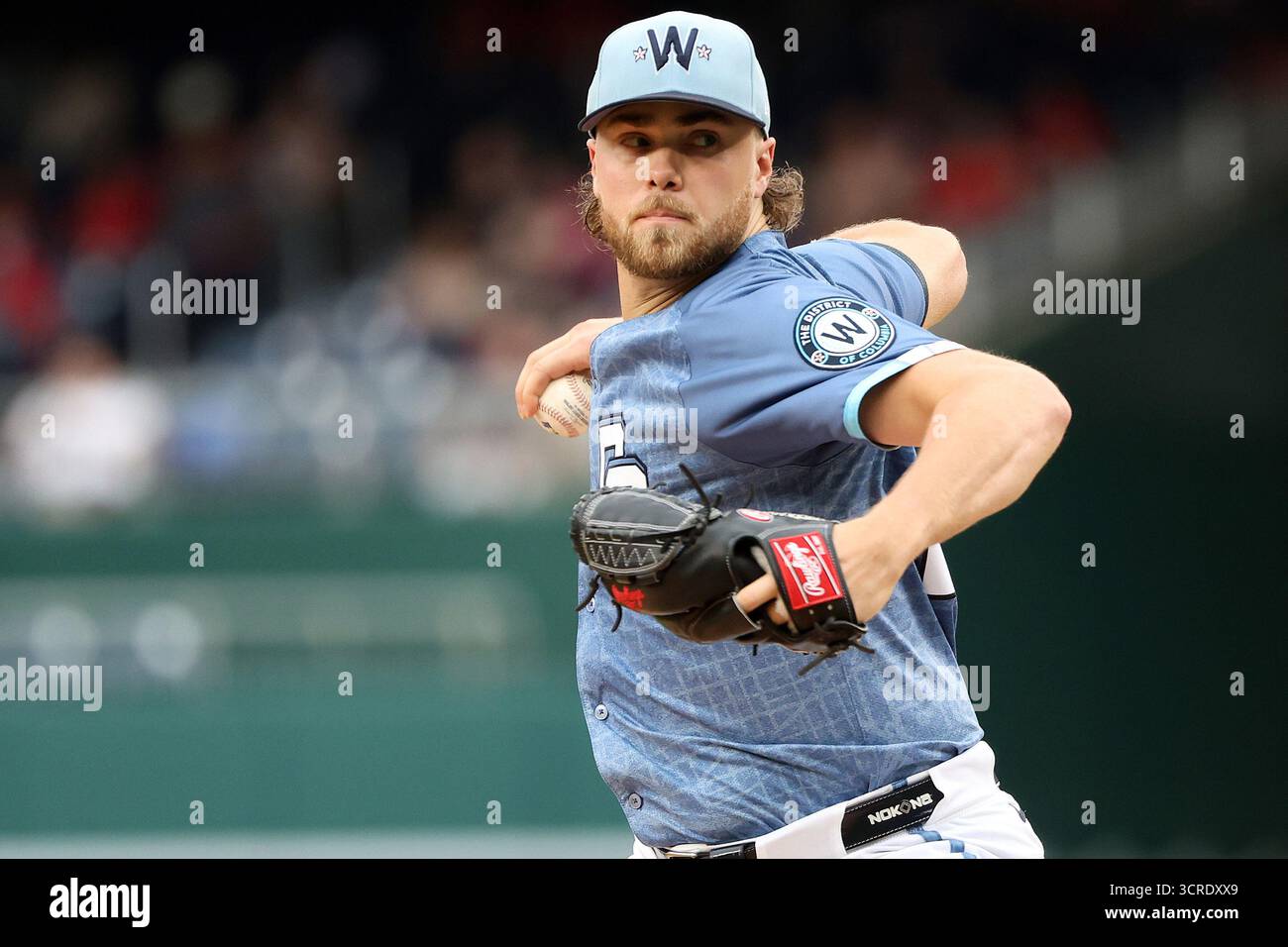 Washington Nationals pitcher Jake Irvin throws during the third inning ...
