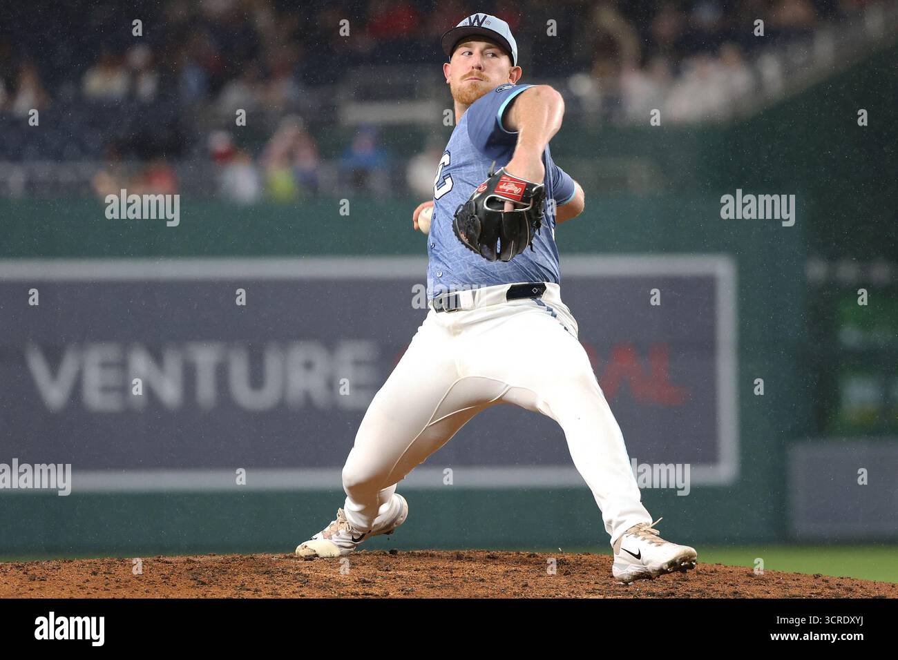 Washington Nationals pitcher Clayton Beeter throws during the eighth ...
