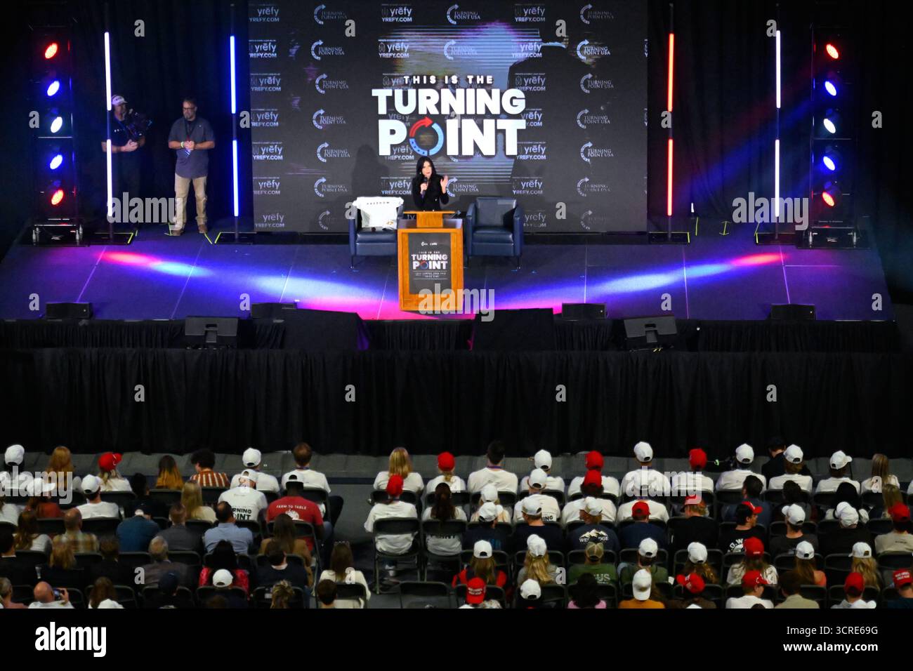 Alex Clark speaks during a Turning Point USA rally at Utah State ...