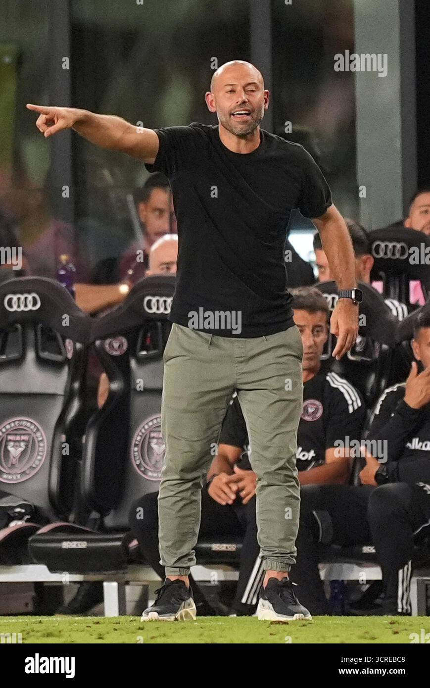 Inter Miami head coach Javier Mascherano directs his players from the ...