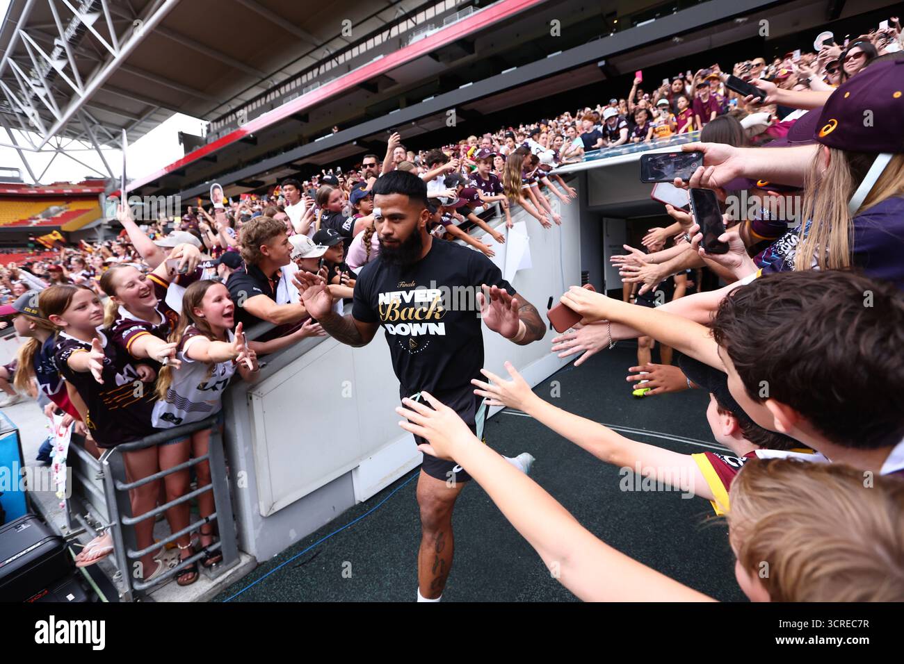 Payne Haas of the Broncos during an open training session at Suncorp ...