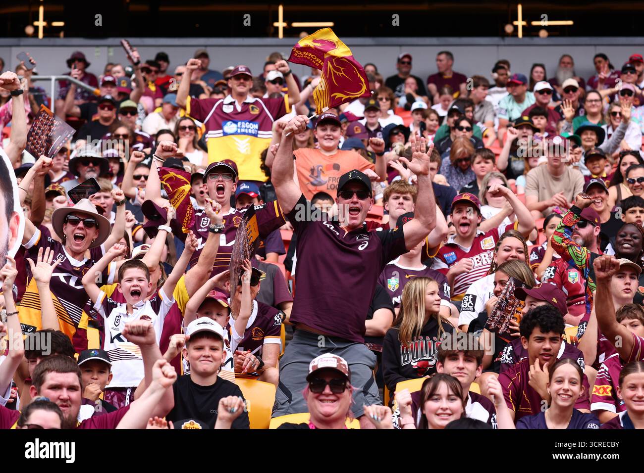 Broncos fans during an open training session at Suncorp Stadium in ...