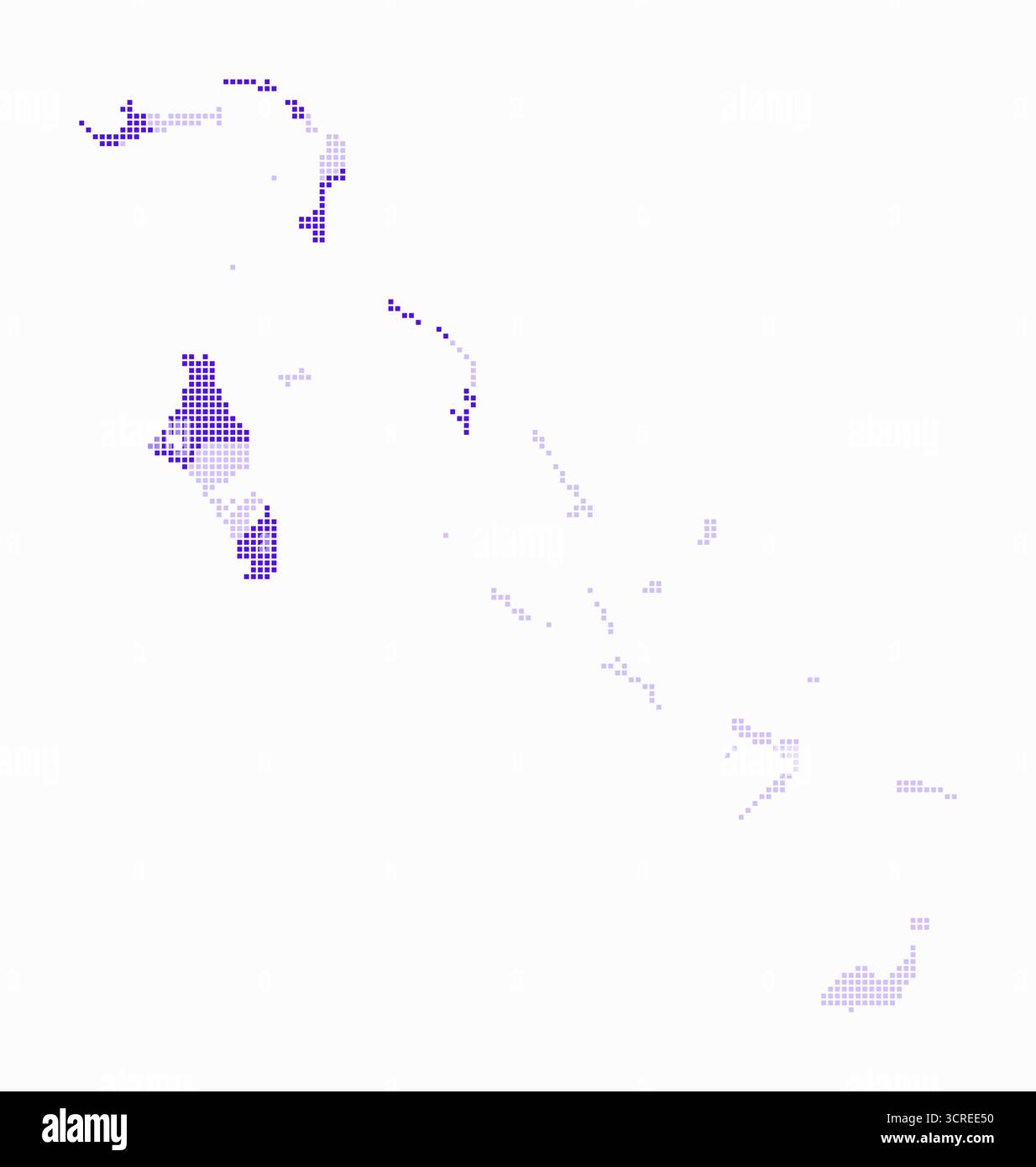 Bahamas dotted map. Digital style map of the country on white ...