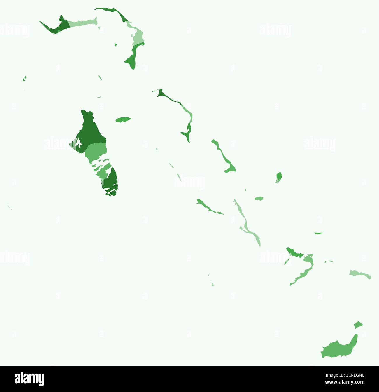 Map of Bahamas with regions. Just a simple country border map with ...