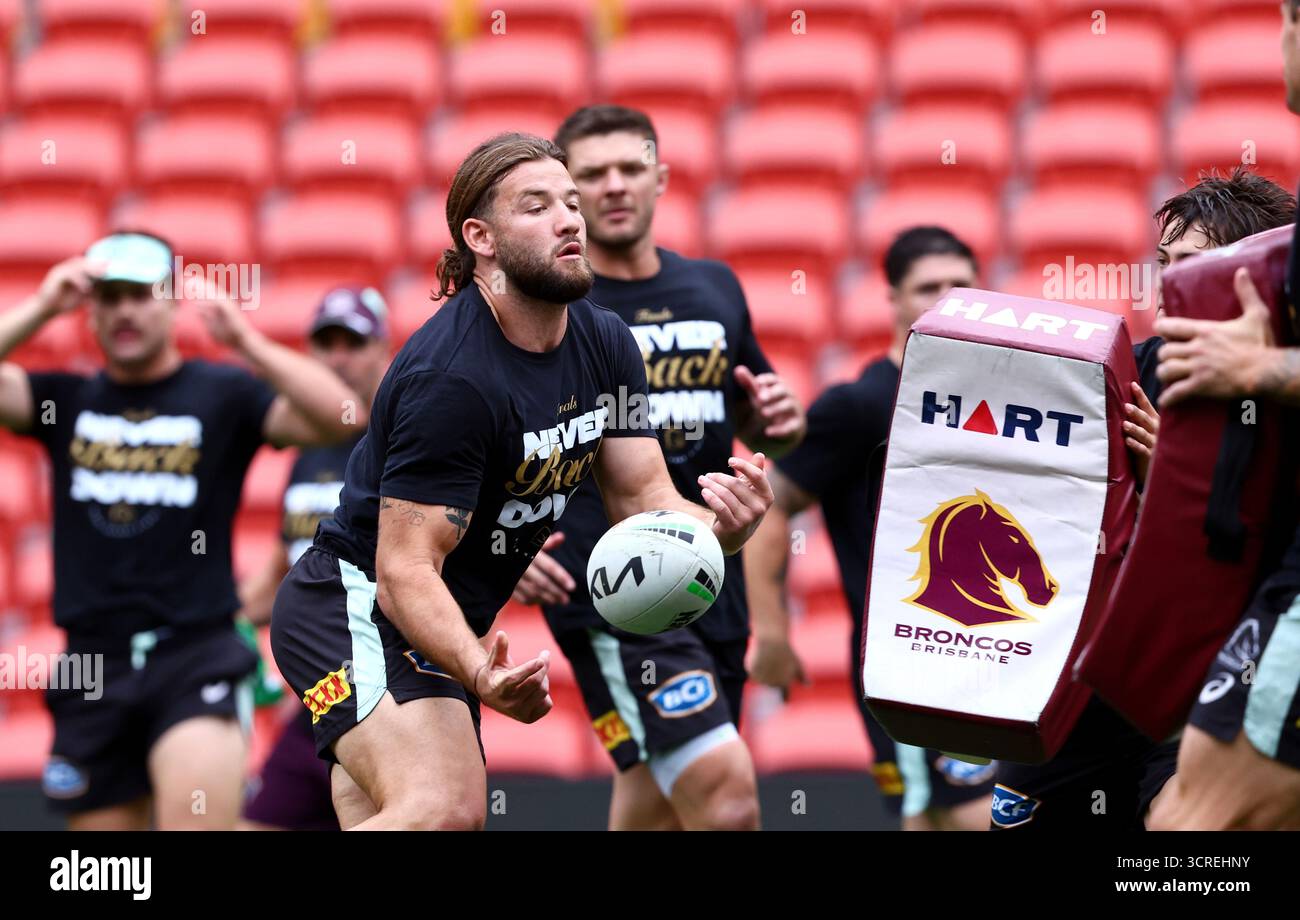 Pat Carrigan of the Broncos during an open training session at Suncorp ...